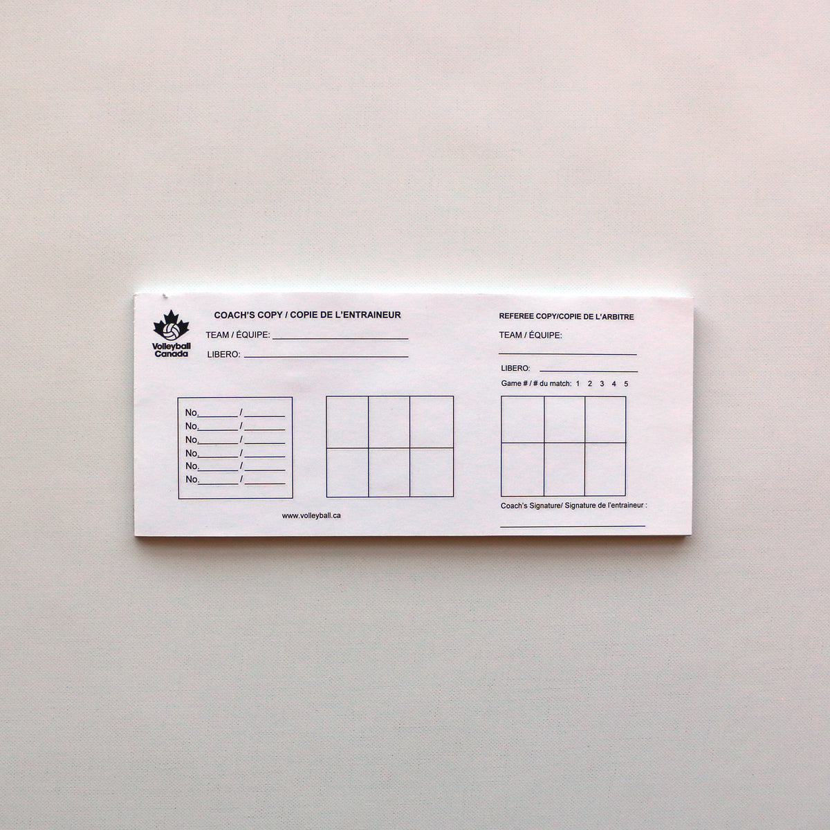 Line-Up Cards | Cartes de position – Volleyball Canada E-Shop